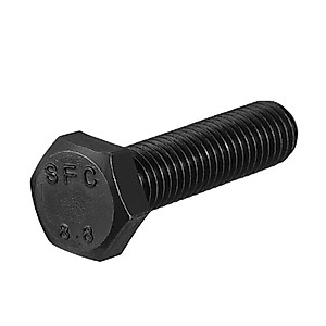 uxcell M10x45mm Hex Head Screw Bolts Fastener Grade 8.8 Carbon Steel Black 8pcs