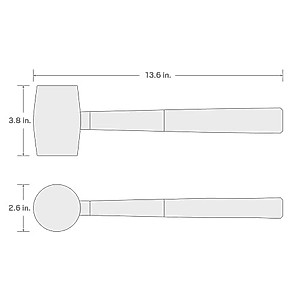 TEKTON 16 oz. Fiberglass Handle Rubber Mallet | 30603 , Black