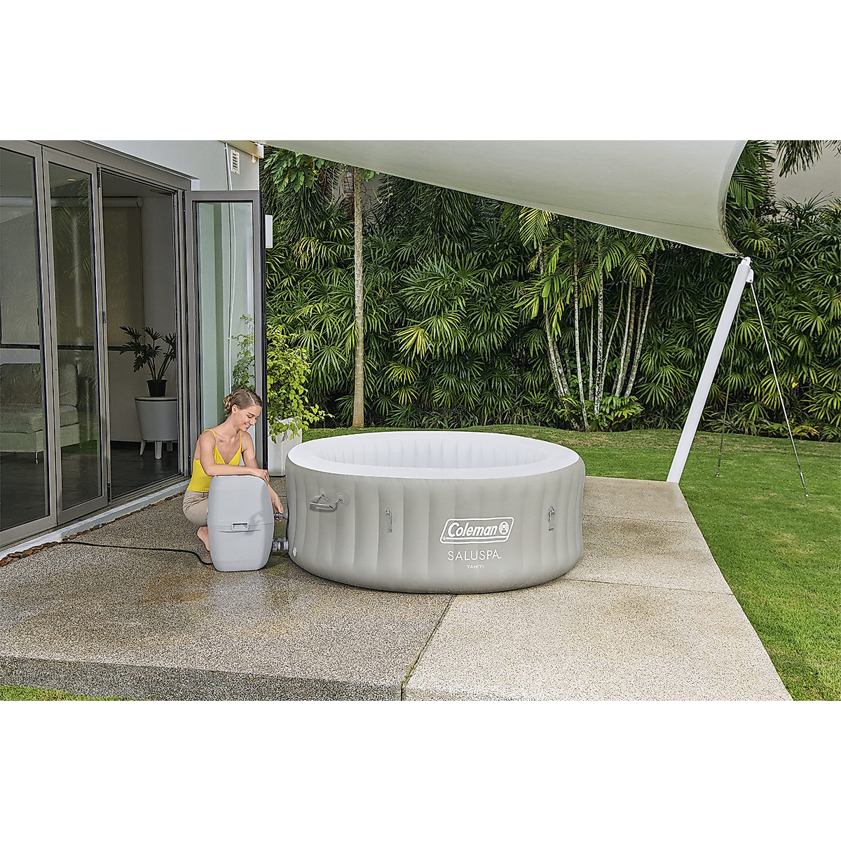 Coleman SaluSpa Tahiti Inflatable Hot Tub Spa, 2-4 Person AirJet Spa