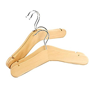 QONIA Wooden Baby Hangers,Kids Hangers,Notched Shoulder Design for Children,Decoration Hanger,10 Pack,Medium