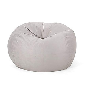 Christopher Knight Home Harrison Modern 5 Foot Microfiber Bean Bag Cover Only, Light Gray, Large