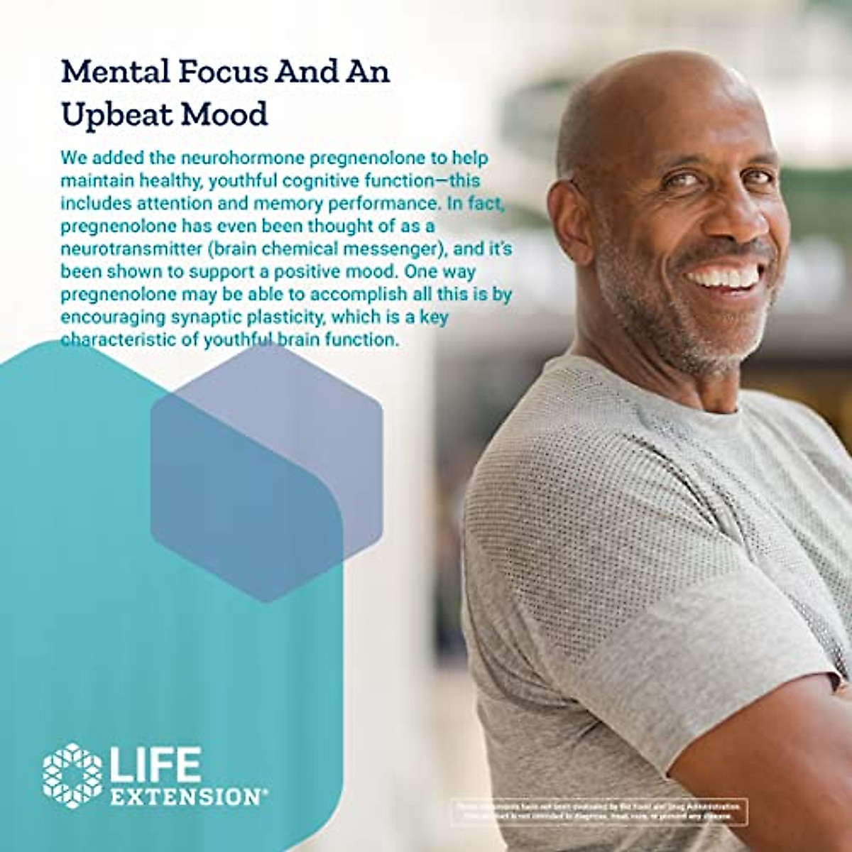 Life Extension Cognitex Elite Pregnenolone - Brain Health Supplement for Memory, Focus & Cognition - Formula with Phosphatidylserine, Ashwagandha & SAGE Extract, Calcium + More - 60 Vegetarian Tablets