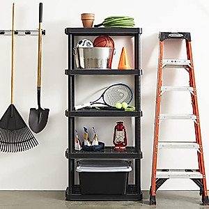 Gracious Living Medium Duty Adjustable Ventilated Storage Shelving Unit, 5 Shelf