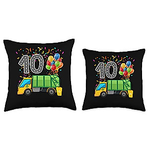 Junk Truck Dumpsters Bin Birthday Pun Happy 10 Waste Picker Dumpster Garbage Truck Throw Pillow, 16x16, Multicolor