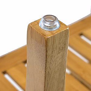 Sorbus Bamboo Shower Bench Stool with Shelf — 2-Tier Wood Storage & Seating for Bathroom, Shower Bench Chair, Bath Stool, Spa Sauna Seat