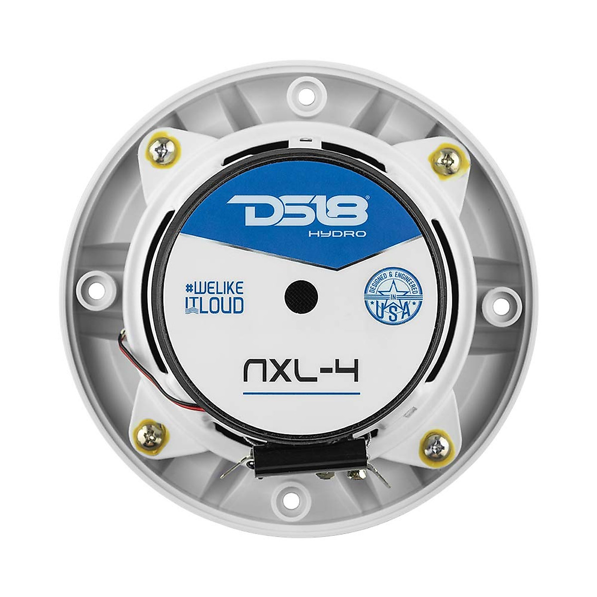 DS18 MP4/WH White Marine Speaker - 4", 2-Way, 150W Max, 100% UV Stable, IPX5 Marine, 4 Ohms - for All Elements, UTV, ATV & Jeeps (2 Speakers)