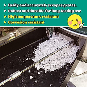 19 Inch BBQ Ash Tool for Kamado Joe Charcoal Smoker Big Green Egg Wood Burning Stove Ash Rake Grilling Poker Accessories Charcoal Garden Tools Grill Cleaning Tools