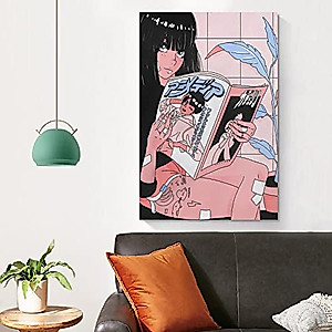 XINYUELONG Vaporwave Aesthetic 90s Anime Poster Canvas Wall Art Painting Posters Decoration Room Decor Unframe 12x18inch(30x45cm)