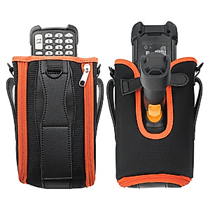 Shoulder Belt Carrying Case Holster for Symbol MC9000 MC9060 MC9090 MC9100, MC9190 MC9200 MC92N0 Handheld Android PDA Phone Barcode Scanner,Orange(SG-MC9121112-01R)