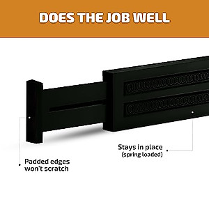 Adjustable Bamboo Drawer Dividers Organizers - Fits Standard Drawers Sized 12.2" Upto 17.3"- Expandable Kitchen Drawer Organizer Separators for Utensils, Dresser, Clothes, Bedroom, Bathroom 4pk, Black