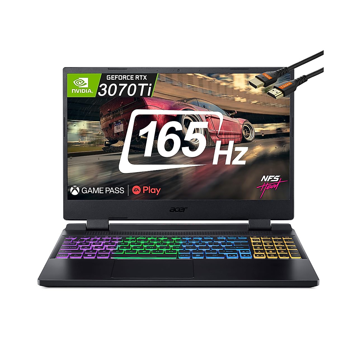 Acer Nitro 5 15.6" QHD LED-Backlit IPS 100% DCI-P3 165Hz Gaming Laptop AMD 8-Core Ryzen 7 6800H NVIDIA GeForce RTX 3070 Ti MUX Wi-Fi 6E RJ-45 Win 11 W/HDMI (64GB RAM | 2TB PCIe SSD)