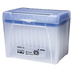 Sartorius 791002 Polypropylene Optifit Pipette Tip, Refill Pack, Non Sterile, Blue, 10-1000µl Volume Range, 71.5mm Length (Case of 960)
