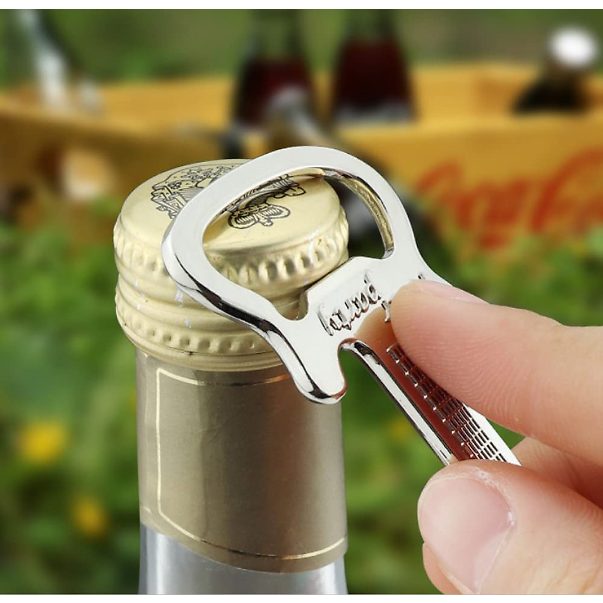 Beer Bottle Guitar Opener Keychain Creative Key Ring Beverage Openers Kitchen Accessories