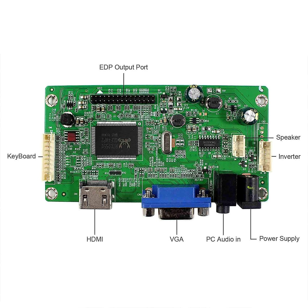 VSDISPLAY HD-MI VGA LCD Controller Board VS-RTD2556HV-V2 Work for 21.5 Inch 1920x1080 LM215WF3-SDA1 LM215WF3 SDA1 LM215WF3 SD A1 LM215WF3(SD)(A1) 30 Pin EDP LCD Screen