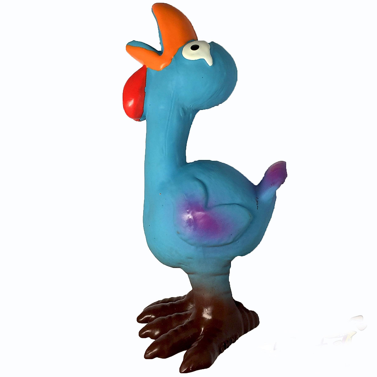 WANT CHEW 7" Latex Dog Squeaky Chewing Toys, Blue Chicke for Small Dogs