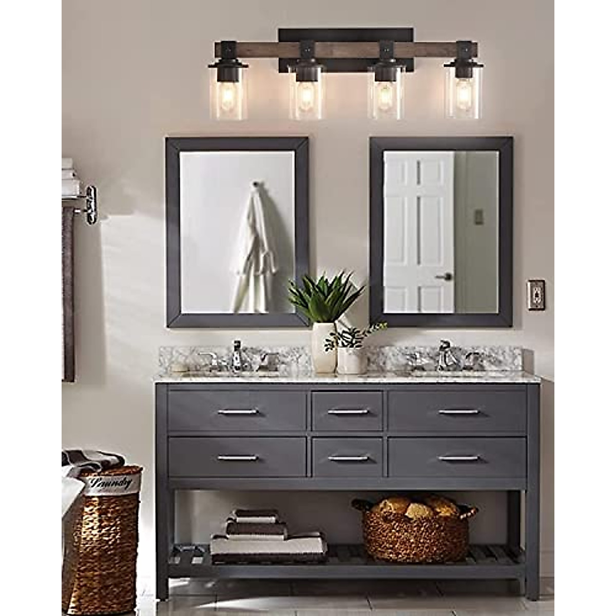 4 Pack Clear Glass Lamp Shade, 5.5in High, 3.5in Diameter, 1.65inch Fitter, Cylinder Glass Shades Replacement Lampshade Covers for Chandelier Vanity Wall Sconces Light Fixture High Transmittance