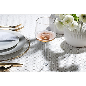 Barski - Handmade Glass - Wine Goblat - Decororated And Dipped in 20 K gold on the bottom - 16 oz. - Gift Boxed - Made in Europe - Set of 4