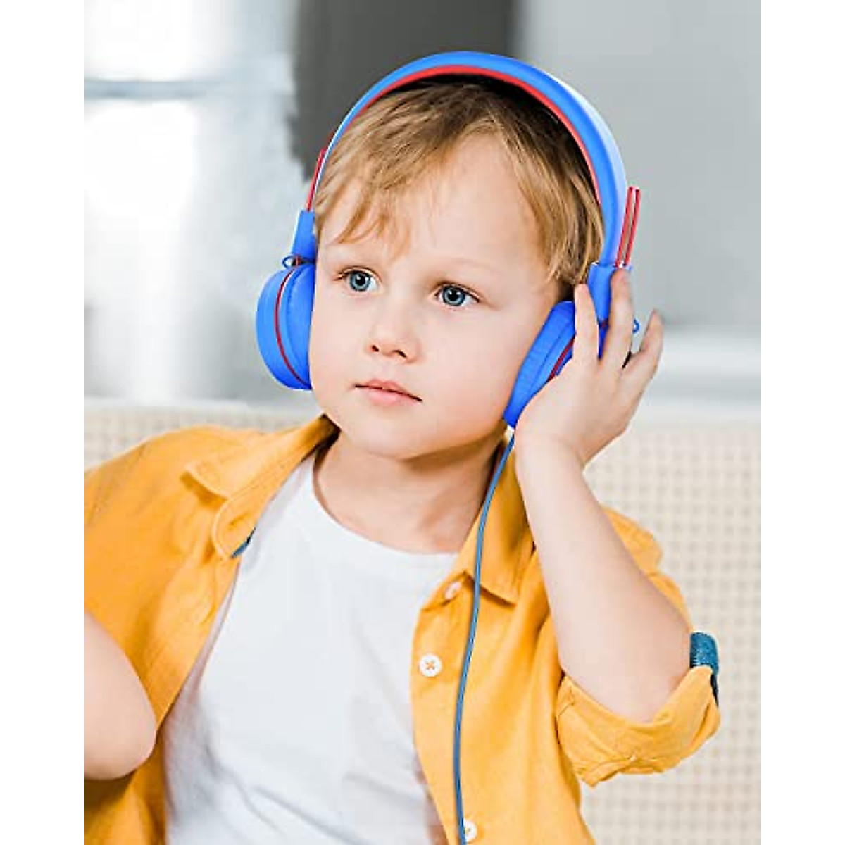 NIVAVA Kids Headphones, K8 Wired Headphones for Kids with Adjustable Headband, 3.5 MM Jack for School, Foldable On-Ear Headset for Amazon Kindle, Fire Boys Girls Children, Tablet Cellphones Airplane