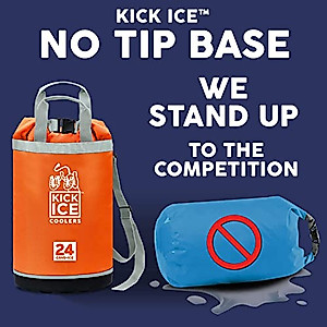 KickIce Dry Bag + Soft Cooler with PVC Free Leakproof Lining + Rolltop Closure for Kayaking, Beach, Rafting, Boating, Hiking, Camping and Fishing, Holds 24 Cans + Ice, 15L, Orange