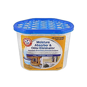 Arm & Hammer Moisture Absorber & Odor Eliminator 14oz Tub, 3 Pack - Eliminates Musty Odors & Freshens Air for Closets, Laundry rooms, Mud Rooms, white