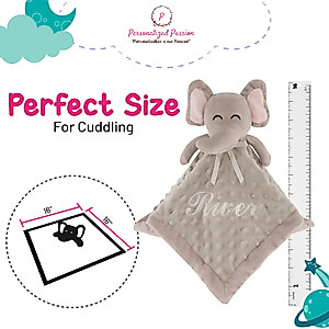 Personalized Baby Blanket Lovey with Custom Embroidered Name - Super Soft Security Blankets for Babies - Stuffed Bunny Baby Security Blanket Snuggle Toy - Comforting Loveys for Babies Boy and Girl