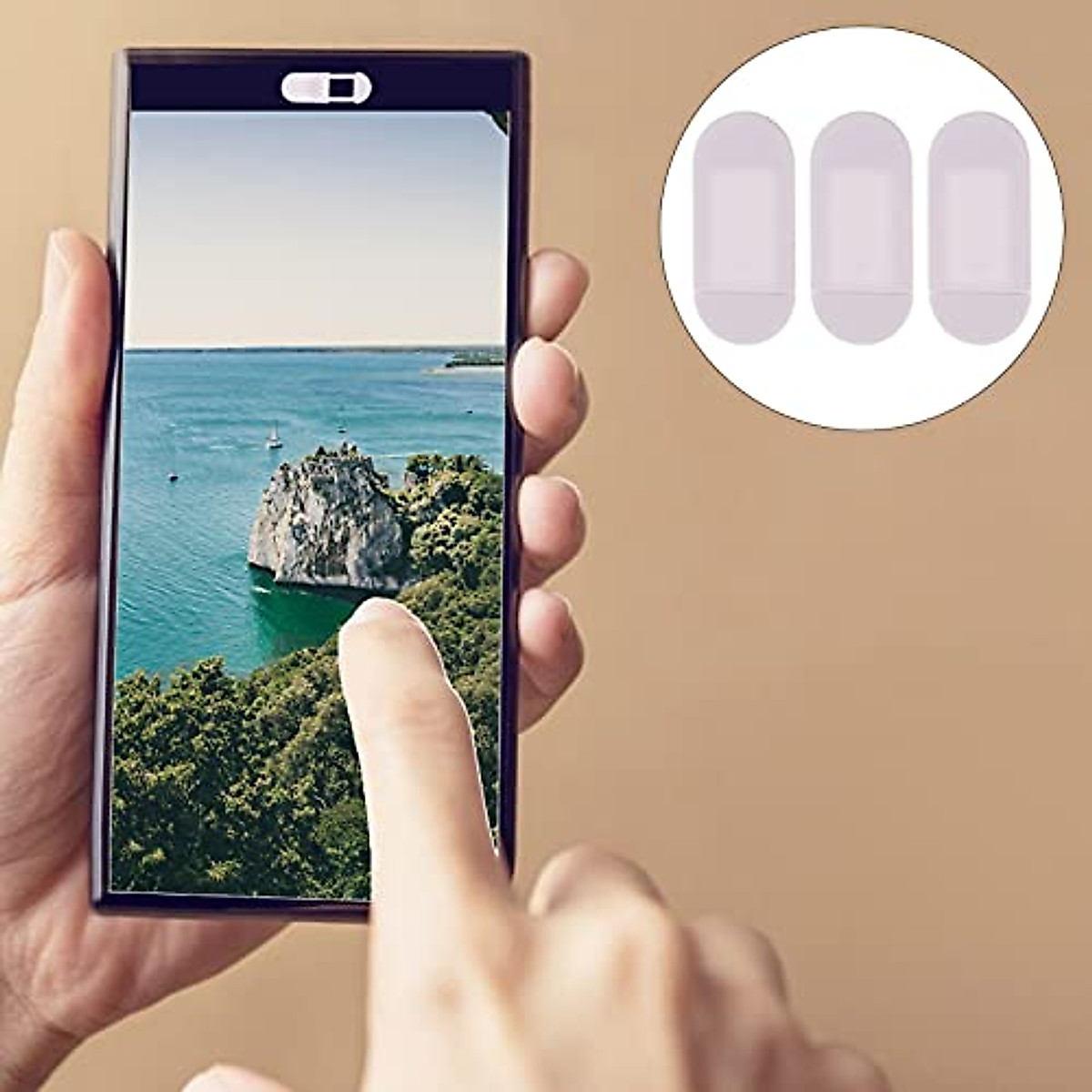 Hemobllo 3Pcs Privacy Cover Lens Protector Computer Camera Webcam Lens Covers Webcam Shutter Covers Web Camera Covers Phone Camera Webcam Lens Protective Covers Jammer White abs Cell Phone