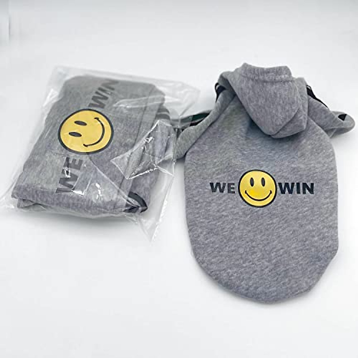 Pet Cat Dog Clothes Hoodie Tracksuit Jacket Winter Sweater Cute Outfit 2-Legs Style Grey for Puppy Small to Medium Dogs Boy and Girl (Medium)