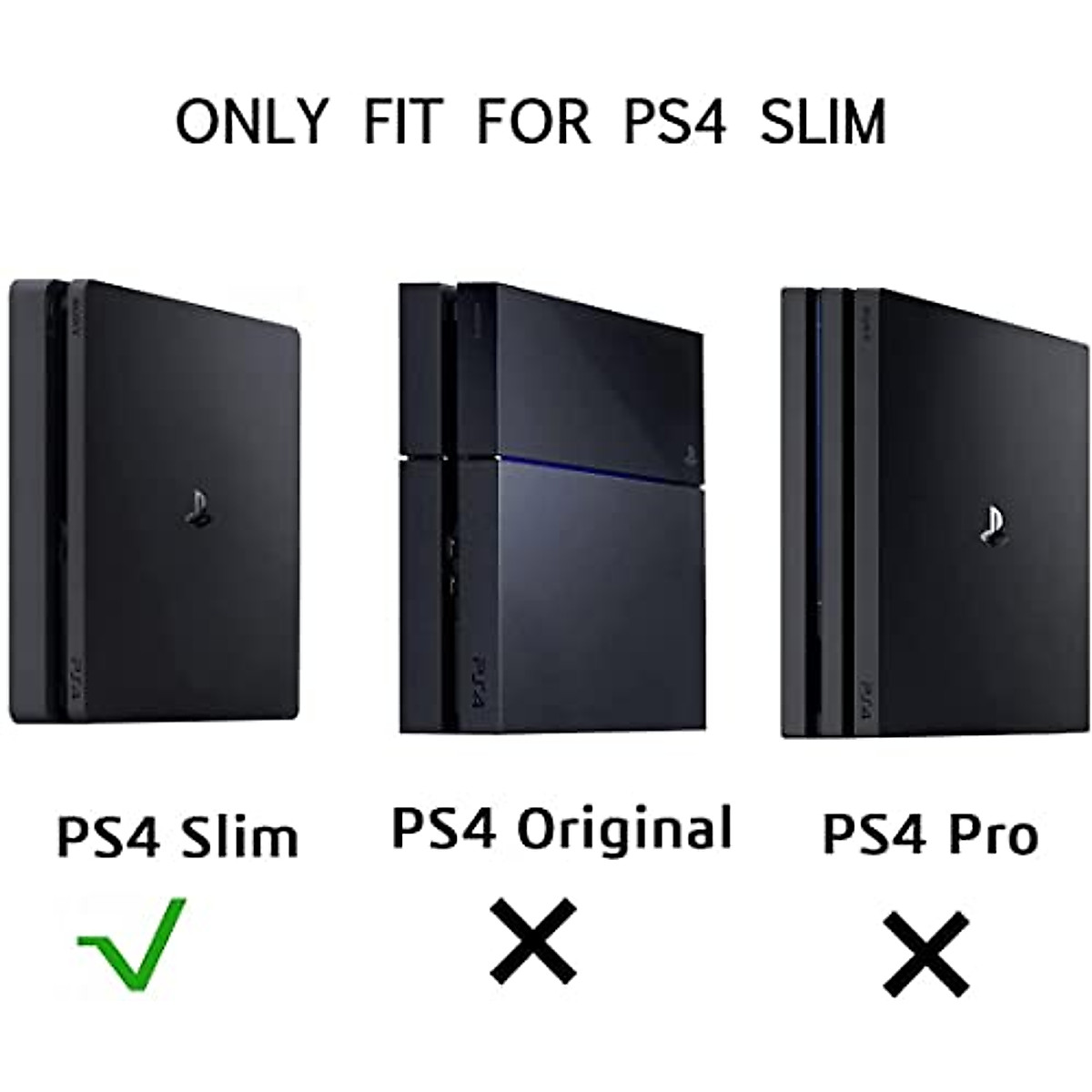 Monzlteck New Wall Mount for PS-4 Slim, Near or Behind TV, Space Saving,Customized to Perfectly Fit PlayStation4 Slim,Easy to Install