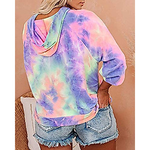 VISLILY Plus Size Hoodies for Women 4X Color Block Fall Sweaters ZQ 26W