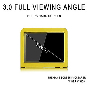 Handheld Clamshell Games Consoles Retro Game Console 12 Emulators 1000+ Gaming 3.0 inch HD Screen Video Game Console Support Independent Music Player Function-Yellow||V90-64G