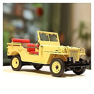 HAYCHE Alloy Resin Car Vehicle Model Fit for Toyota Land Cruiser BJ 1 18 Alloy Car Model Collectibles Simulation Metal Toys Collection Festive Deluxe Gift (Color : Yellow)