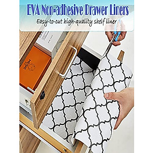 BHCORNERWhite Shelf Liners for Kitchen Cabinets Non-Adhesive,17.5" X30ft Kitchen Drawer Liner, Eva Cabinet Mats for Kitchen Shelves,Waterproof Contact Paper for Cabinets,Refrigerator Liners.