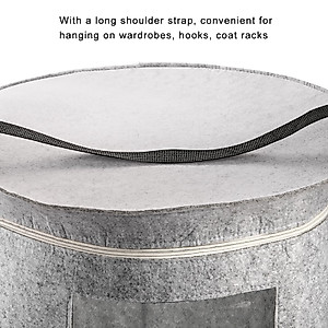 SOUJOY 2 Pack Hat Storage Box, 19" D x 17" H Foldable Felt Toy Storage Box with Lid, Large Round Travel Hat Bucket, Clothes Storage Bin for Men Women Hat Stuffed Animal Toy