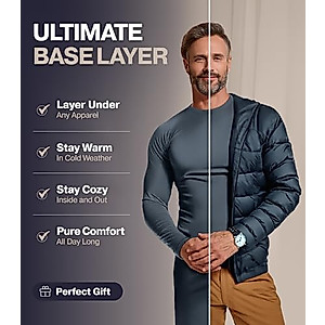 Thermajohn Long Johns Thermal Underwear for Men Fleece Lined Base Layer Set for Cold Weather (Small, Charcoal)