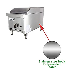 ERUPTA Commercial gas Charbroilers 12'' Natural/Propane Gas grill with 1 Burners BTU 28,000 Restaurant Equipment