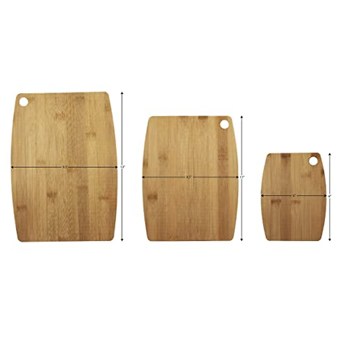MRKT FINDS 3PK Bamboo Cutting Board, Kitchen Chopping Board, Heavy Duty Serving Tray, Ak426