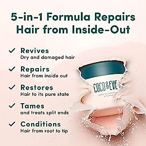 Coco & Eve Like a Virgin Hair Masque - Coconut & Fig Hair Mask for Dry Damaged hair with Shea Butter & Argan Oil for Hair Repair & Hydration | Deep Conditioning Mask Hair Treatment