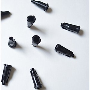 100pc Luer Syringe Caps - Screw Type Lock Dispensing Syringe Tip Caps Black Color