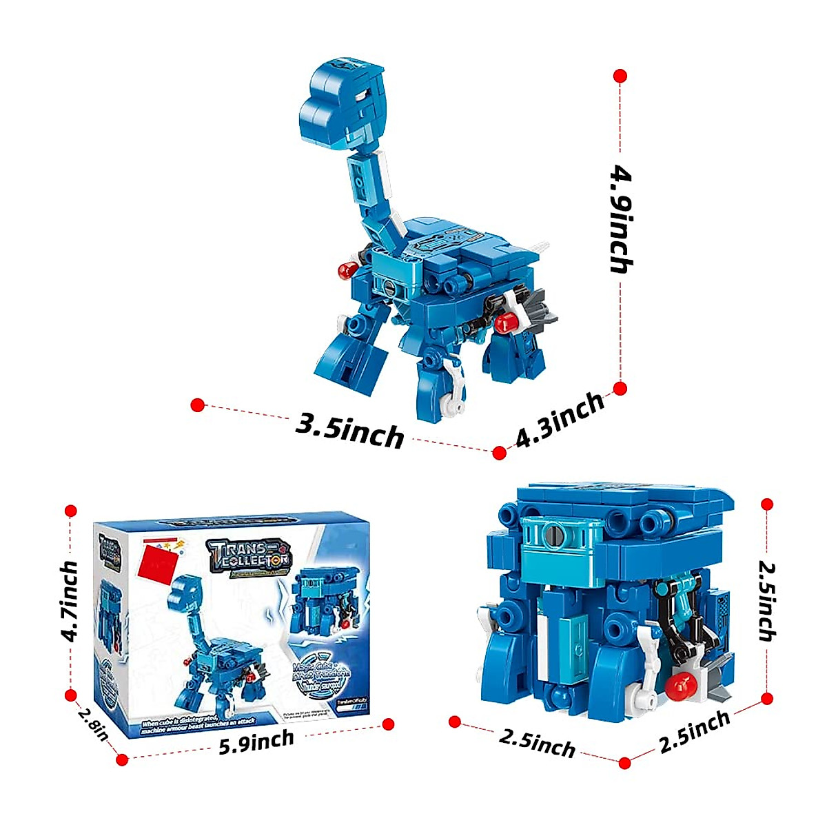 Building Kit Transforming Toys STEM Building Blocks 2 in 1 Construction Toys for Kids Building Set for Boys and Girls Age 6 7 8 9 10 Years (Thunder Sauropod)