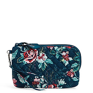 Vera Bradley Women's Cotton Wristlet With RFID Protection, Rose Toile - Recycled Cotton, One Size