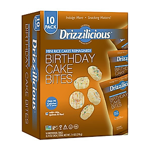 Drizzilicious - 0.74 oz 10 Pack Mini Rice Cake (Birthday Cake)