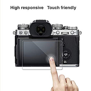 (Pack of 3) Tempered Glass Screen Protector for Fujifilm X-T3, AKWOX [0.3mm 2.5D High Definition 9H] Anti-Scratch Optical LCD Premium Protective Cover
