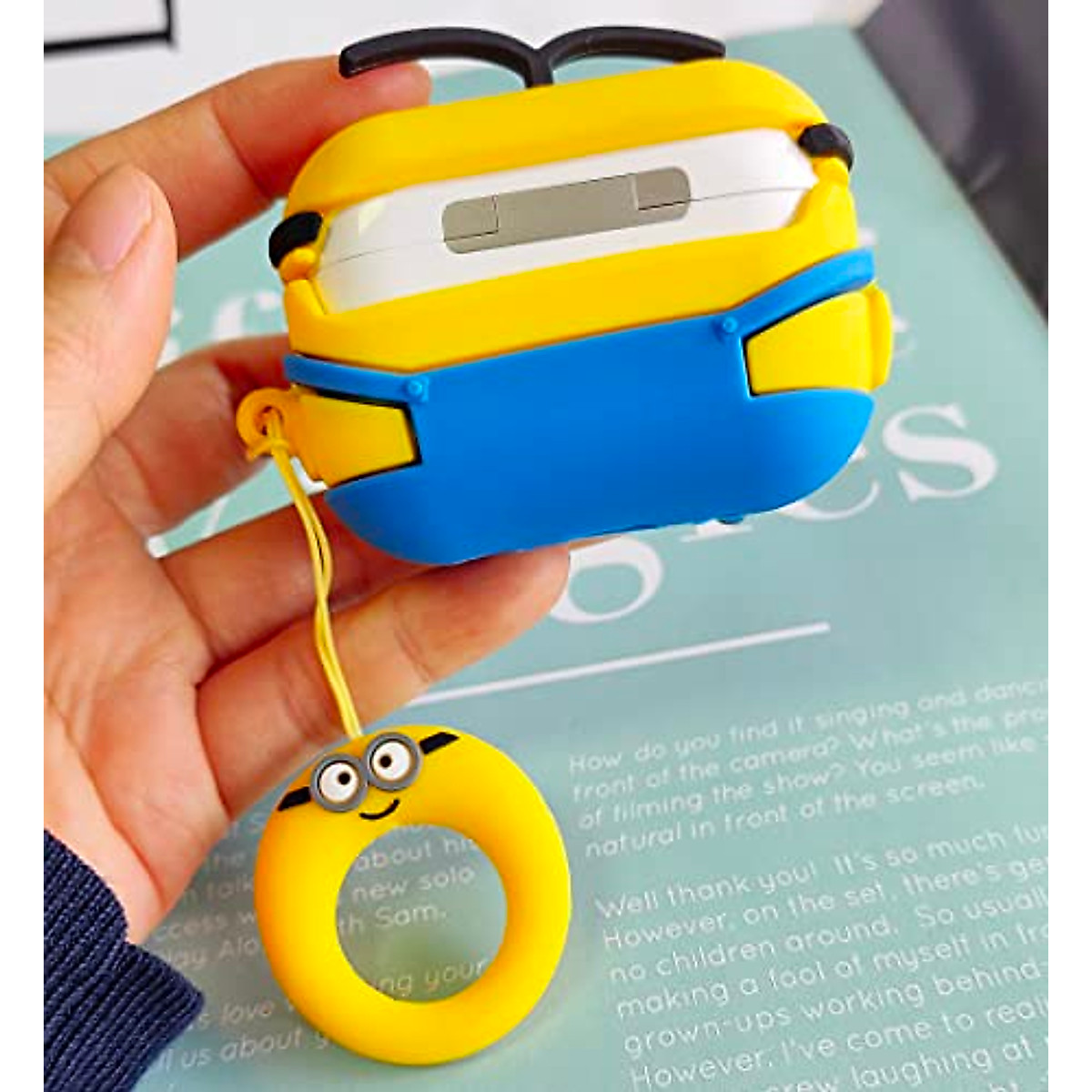 Compatible with Airpods Pro 2nd Generation Case 2022, Cute Case for Air Pods Pro 2 Cartoon, Kawaii Soft Silicone Protective Cover for New Apple Air pod Pro2 Case for Men Women Keychain (One Eye)