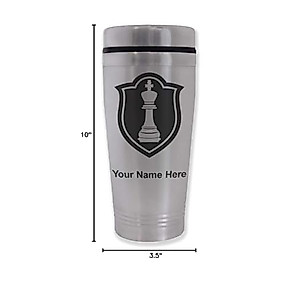 LaserGram 16oz Commuter Mug, Chess King, Personalized Engraving Included