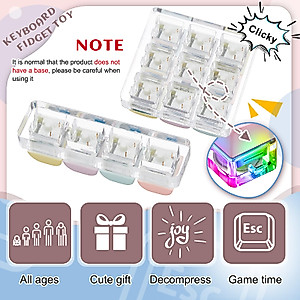 4 Pcs Decompression Toys Keyboard Clicker Toy Keyboard Cube Toy Mechanical Key Toy Keyboard Button Stress Relief for Adult Gifts to Relief Pass Time (Trendy)