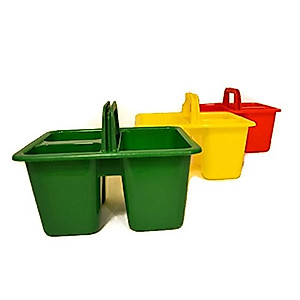 Kids Arts & Crafts Small Plastic Caddies, 3 Compartments, 3-ct Set