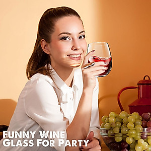 Set of 8 Stemless Wine Glasses 17 Oz, Red or White Wine Clear Glasses, Crystal Drinking Glasses for Wedding Anniversary Birthday Graduation Party Gifts