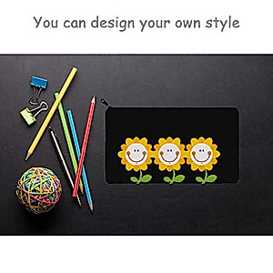 N*A Large Black Canvas Makeup Bag Multi-Purpose Cosmetics Bag with Zipper Cotton Canvas Travel Toiletry Pouch Pen Coin Bag DIY Craft Bag - 10 Pack