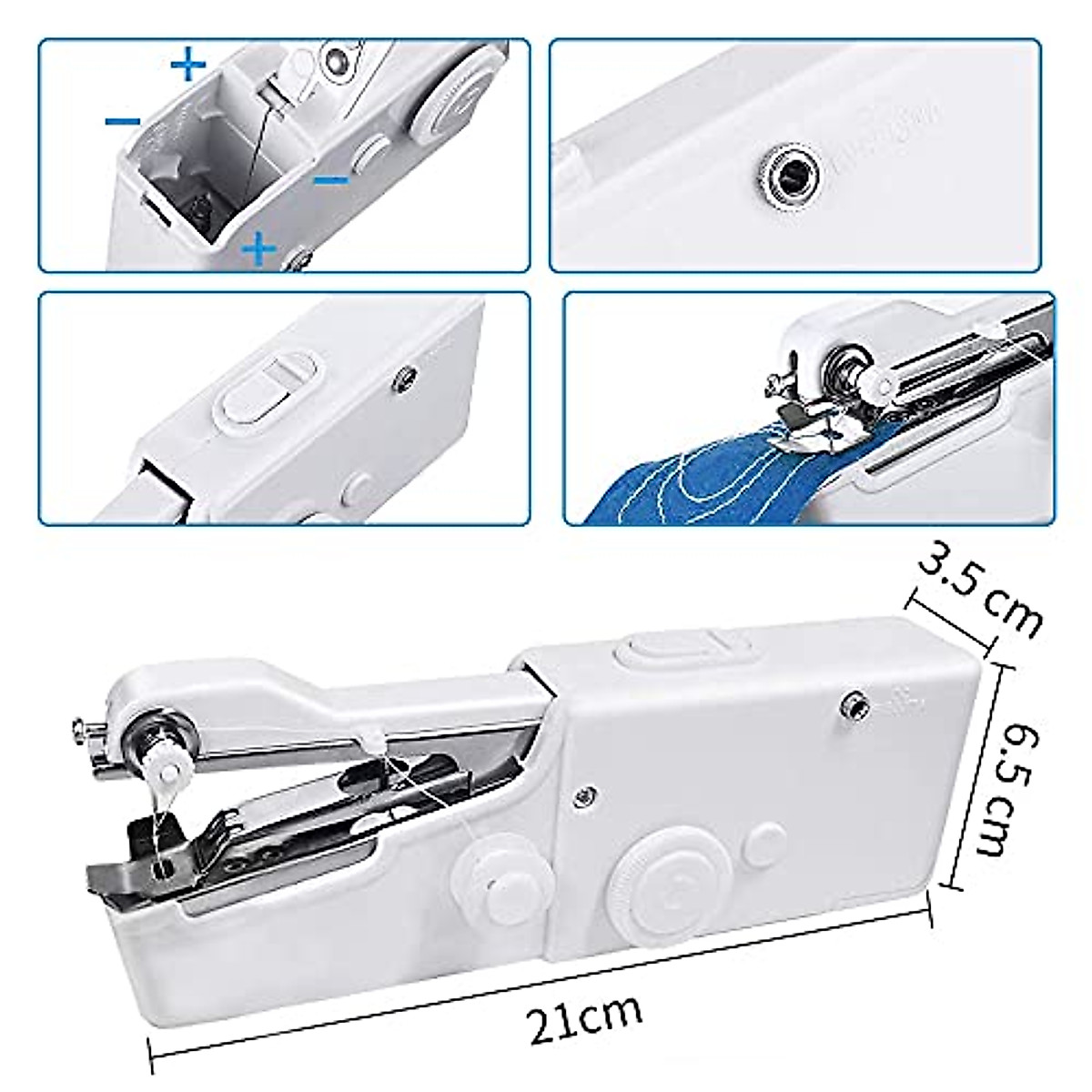 Handheld Sewing Machine Mini Portable Sewing Tool More Friendly to the Handicapped Easy-to-operate Portable DIY for Beginners for Home/Travel User (battery not included）