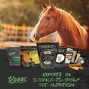 ROGUE PET SCIENCE Origins 5-in-1 Horse Supplement - Pelleted Equine Food Topper w/Natural Omega 3 Fish Oil - Supports Gut Health, Ulcer Relief & Joints-Helps Allergies, Skin and Coat Health (5 lbs)